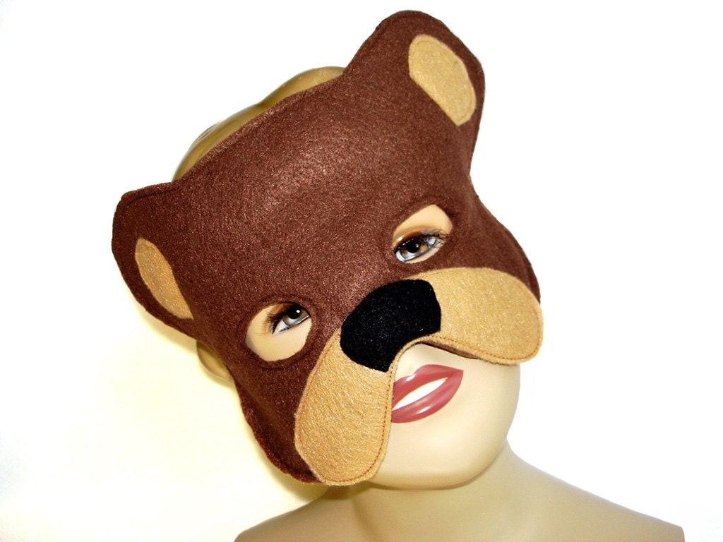 Children's Woodland Animal Brown BEAR Felt Mask - Etsy