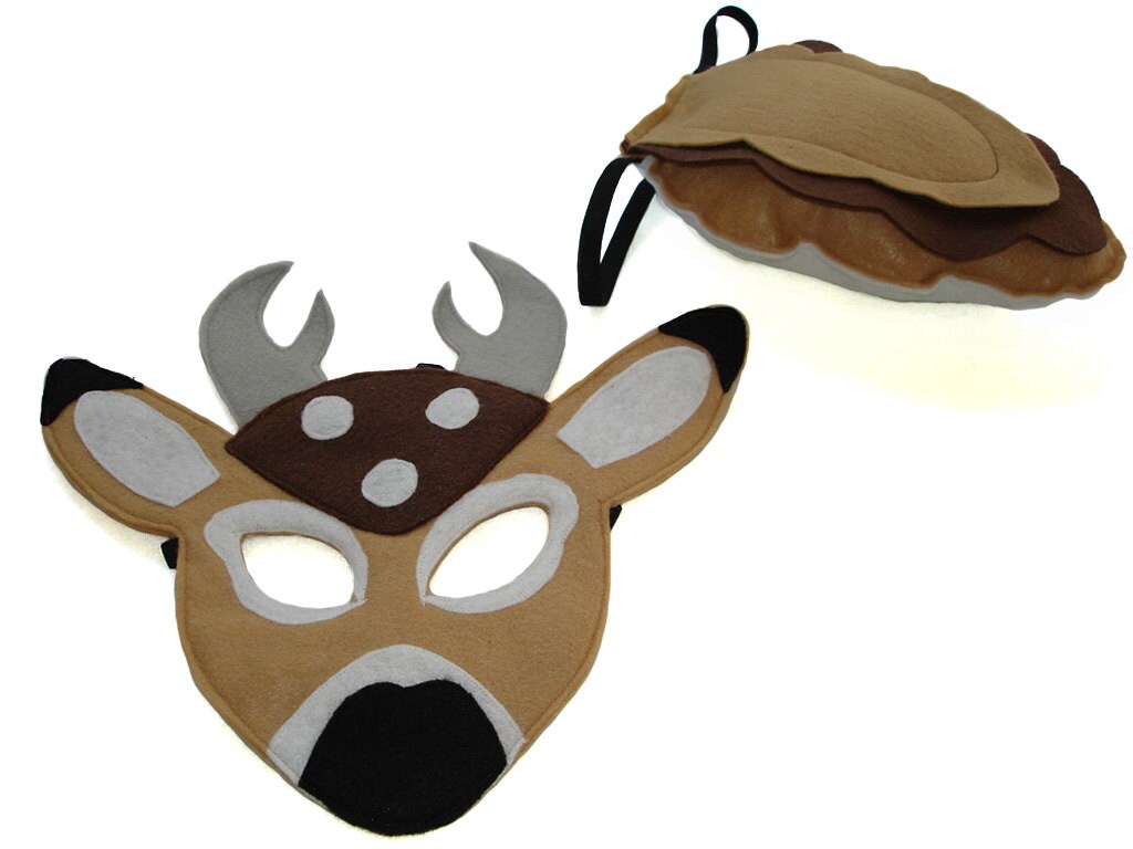 Children's Woodland Animal DEER Felt Mask and Tail Set | Etsy