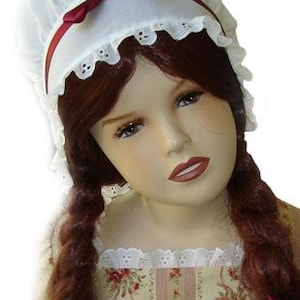 Custom Made Traditional WHITE Colonial Round Eared Cap for Girls - Etsy