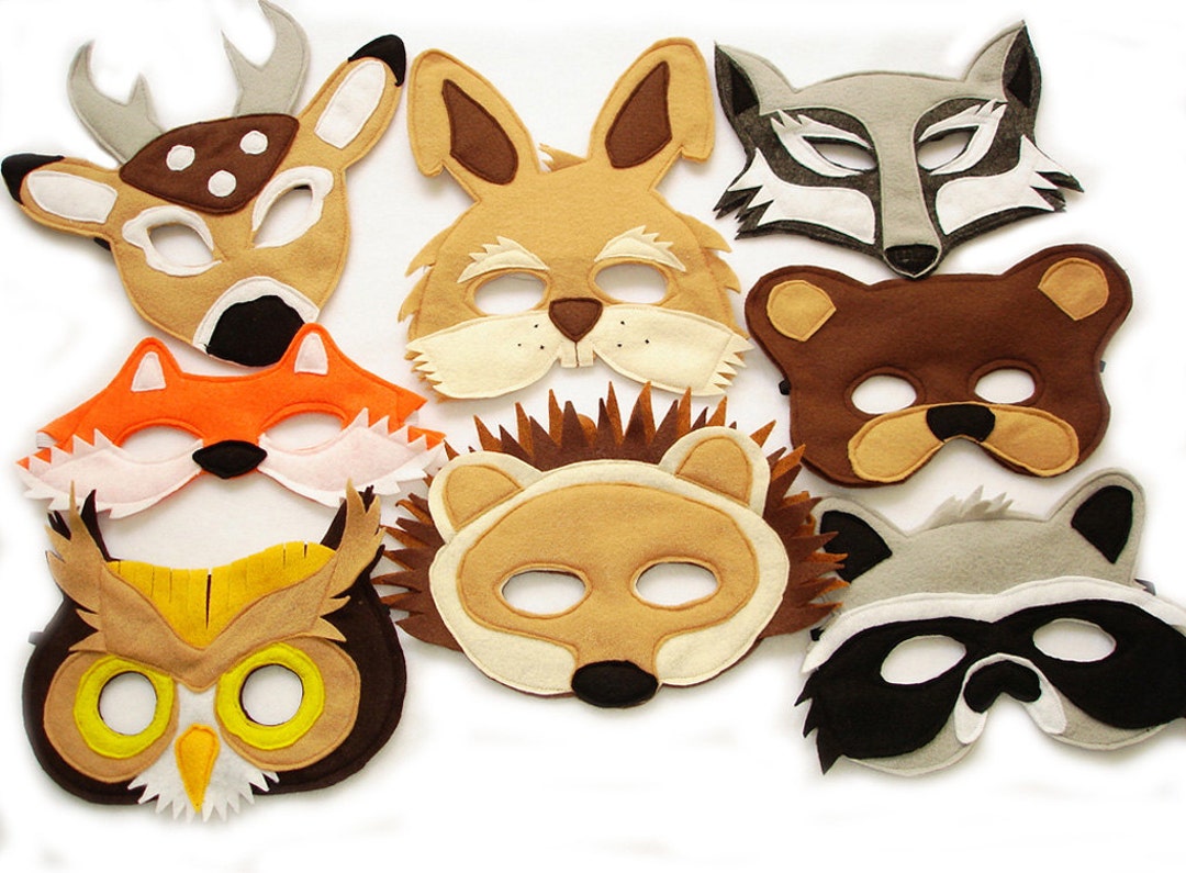 Children's Woodland Animals Felt Mask Super Combo of 8 Masks - Etsy