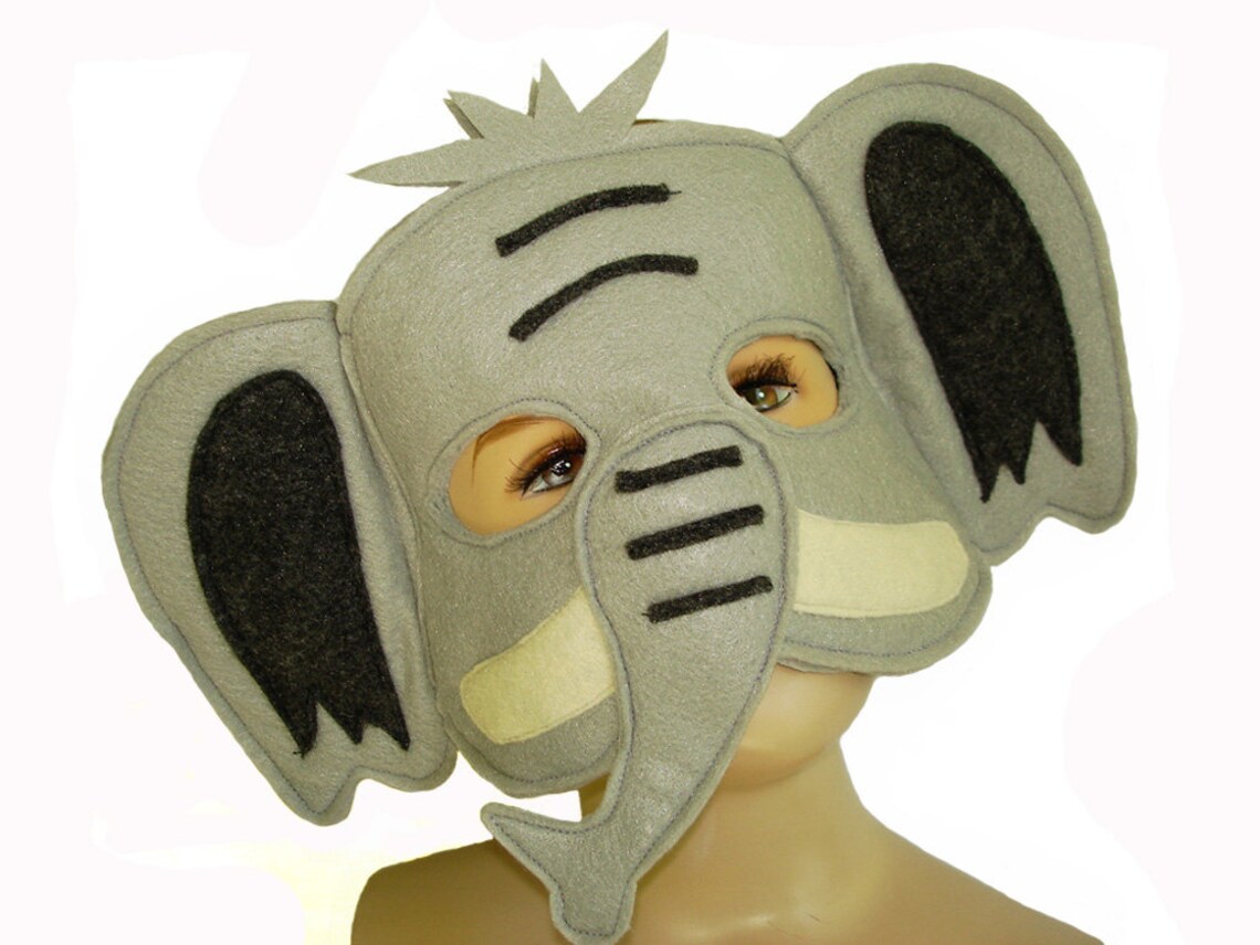 Children's ELEPHANT Felt Safari Animal Mask - Etsy