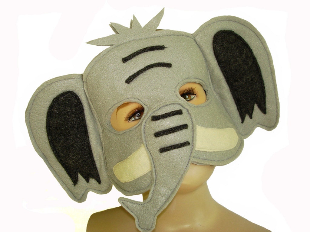 Children's ELEPHANT Felt Safari Animal Mask - Etsy