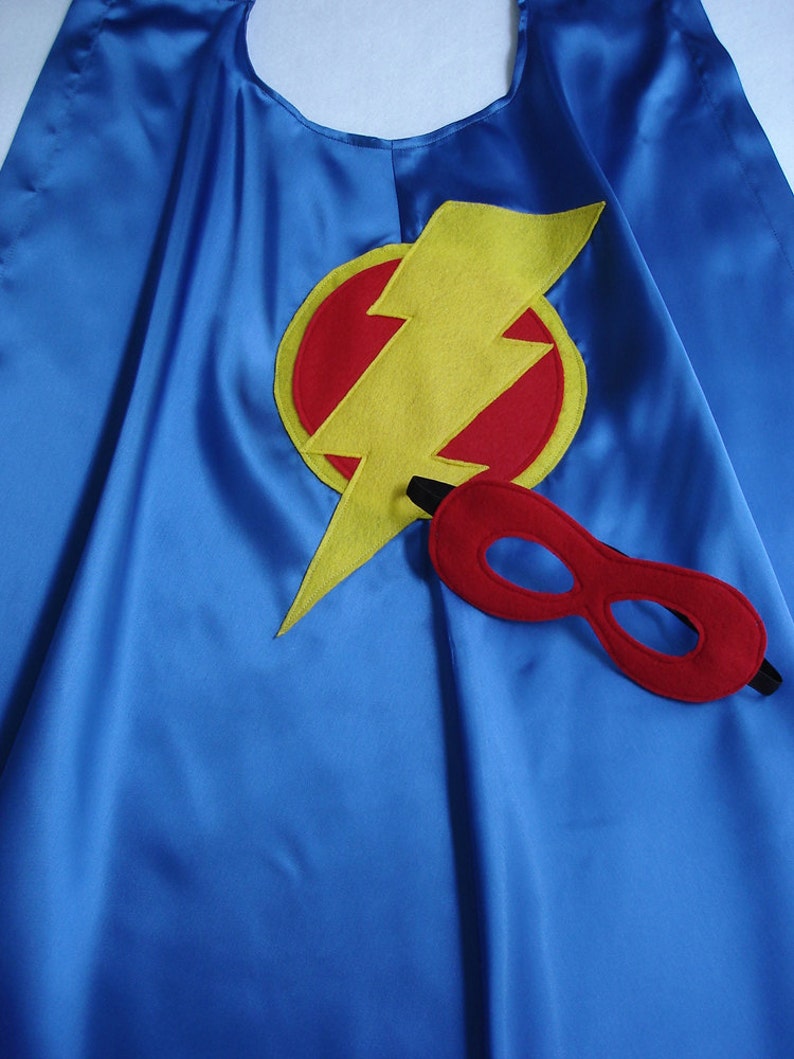 Children's Custom Superhero Lightning Bolt Cape Including - Etsy