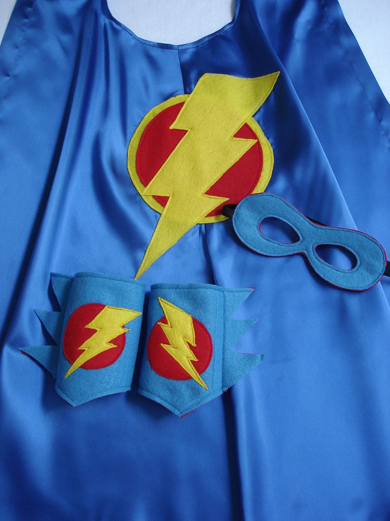 Children's Custom Superhero Lightning Bolt Cape Including - Etsy