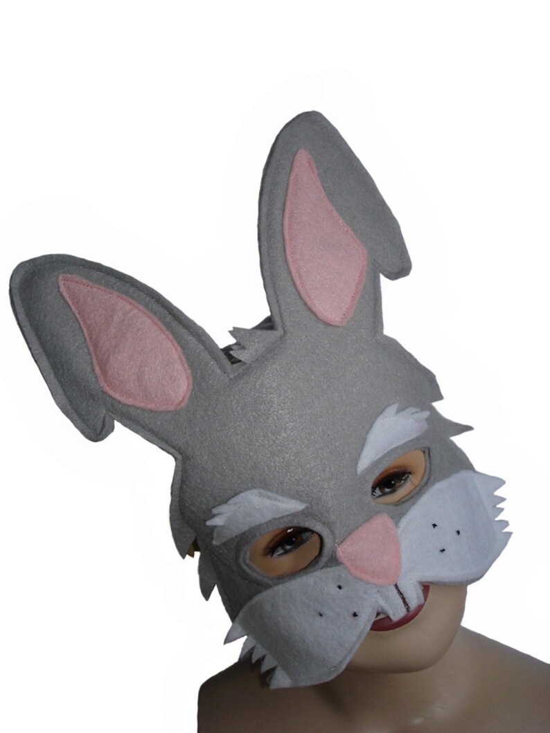 Children's Grey RABBIT Felt Mask - Etsy