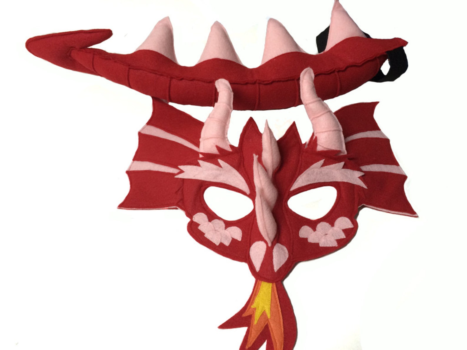 RED DRAGON Felt Animal Mask and Tail Set for Children - Etsy