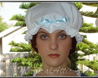 Custom Made Traditional WHITE Colonial Round Eared Cap for | Etsy