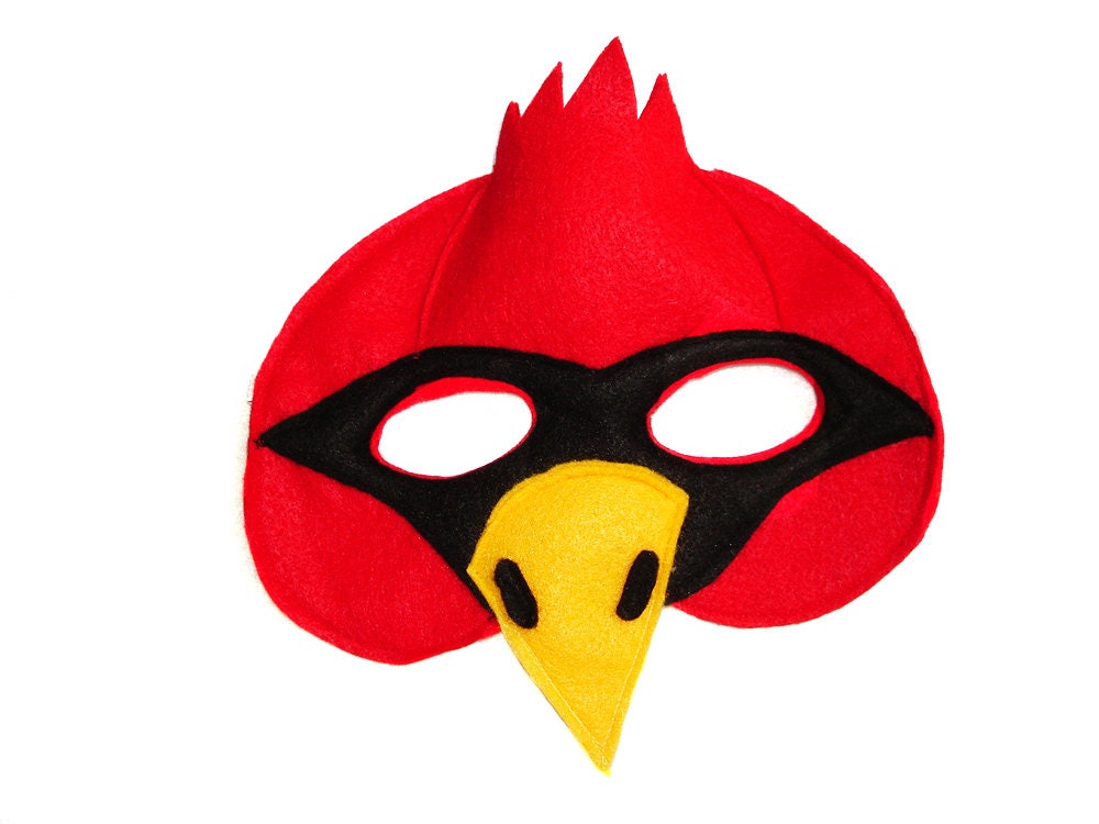Children's CARDINAL Bird Felt Mask - Etsy