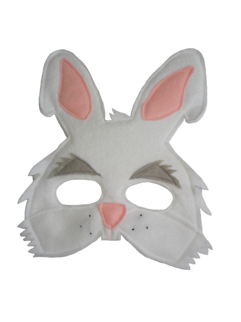 Children's Animal White RABBIT Felt Mask - Etsy Hong Kong