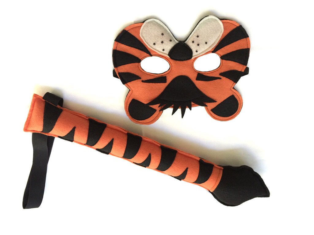Children's Safari Jungle Animal TIGER Felt Mask and Tail | Etsy
