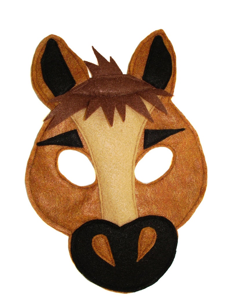 Children's HORSE Farm Animal Felt Mask - Etsy