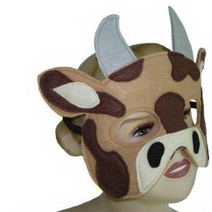 Children's Brown COW Farm Animal Felt Mask - Etsy