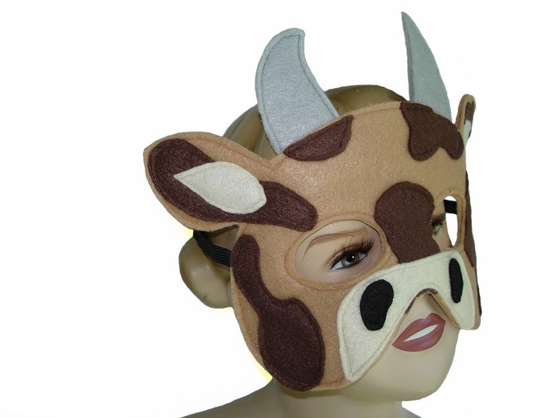Children's Brown COW Farm Animal Felt Mask - Etsy