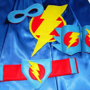 Children's Custom Superhero Lightning Bolt Cape Including Matching Mask ...