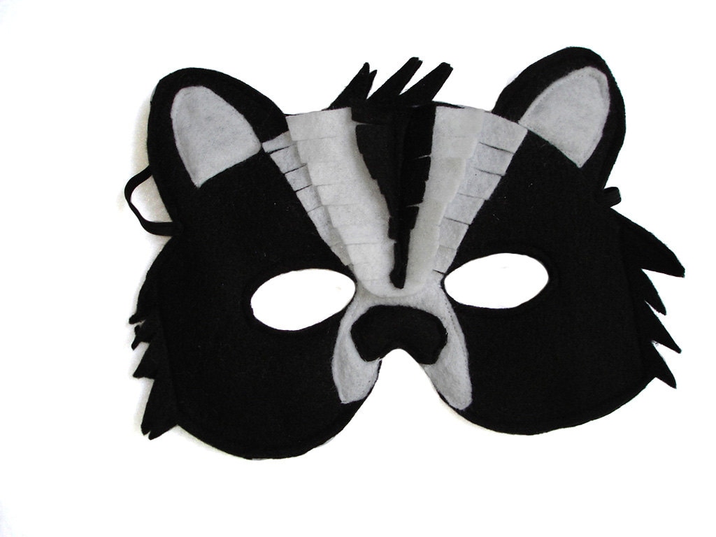 Children's Woodland Animal SKUNK Felt Mask | Etsy