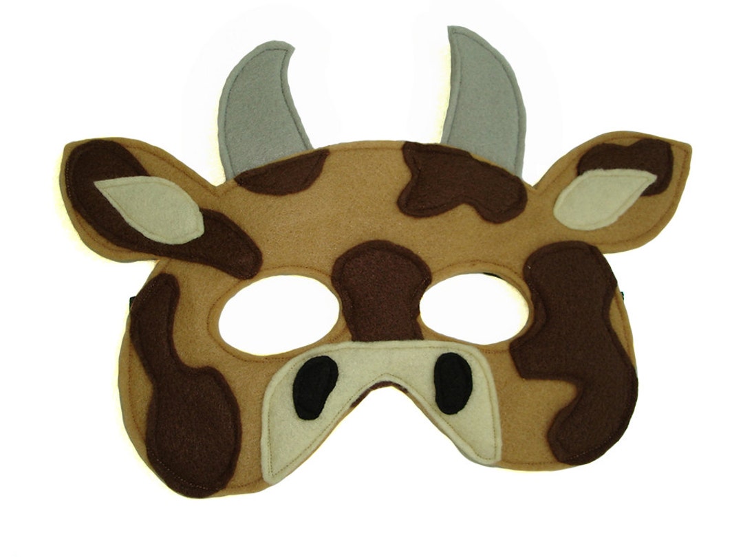 Children's Brown COW Farm Animal Felt Mask - Etsy