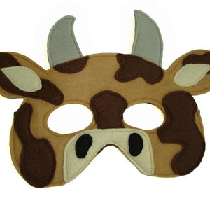 Children's Brown COW Farm Animal Felt Mask - Etsy