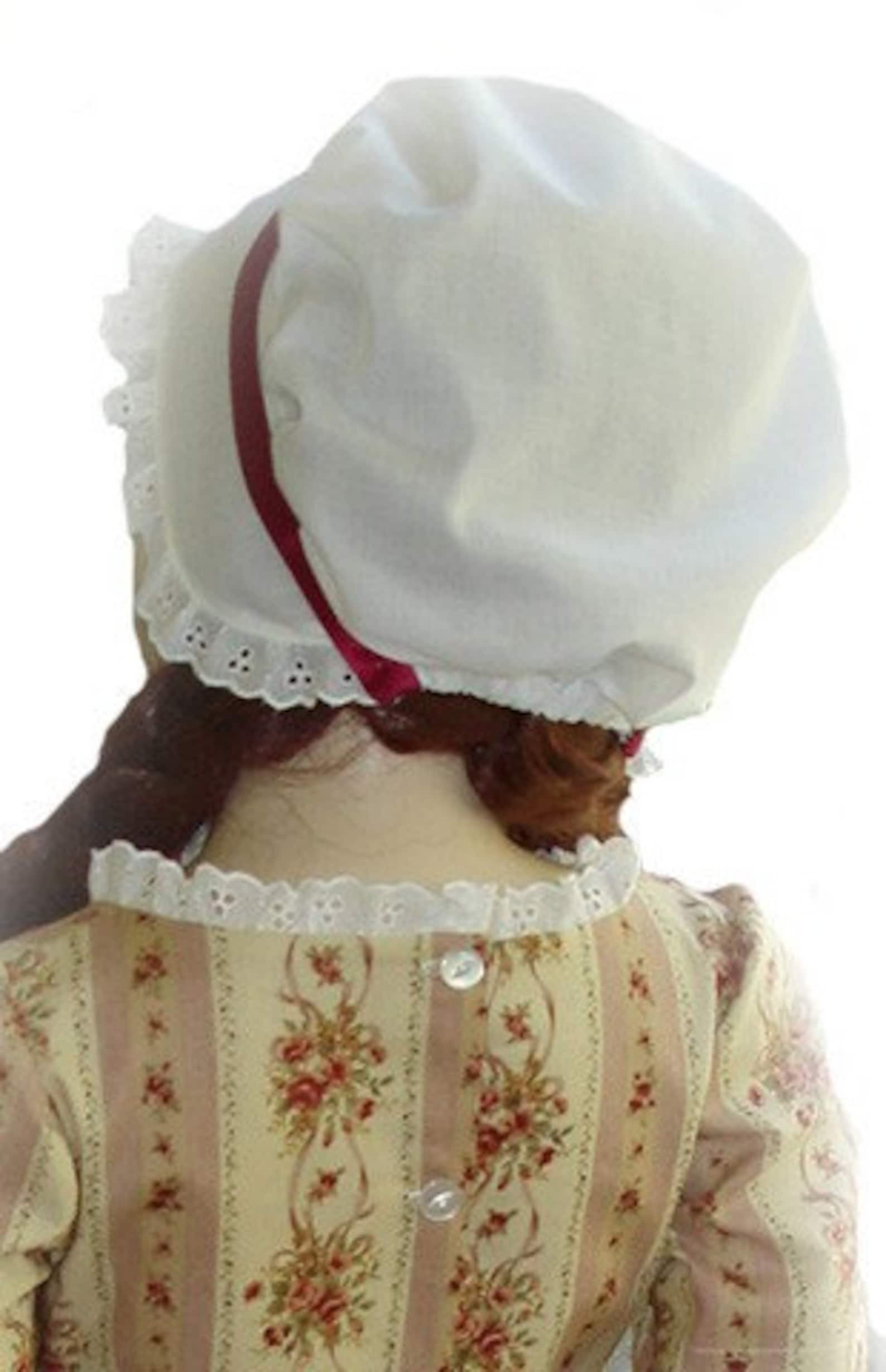 Custom Made Traditional WHITE Colonial Round Eared Cap for Girls - Etsy