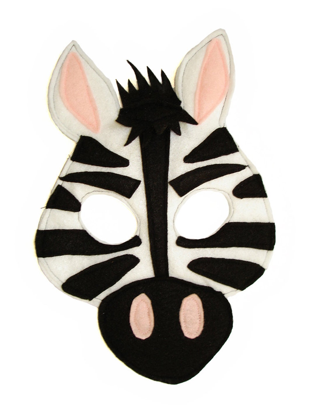 Children's Safari Animal ZEBRA Felt Mask - Etsy