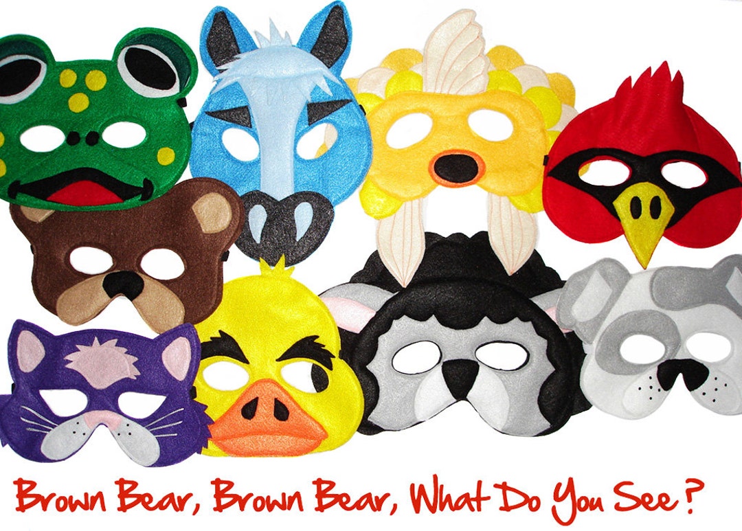 Brown Bear Felt Masks: Animal Costume Set of 9 - Etsy