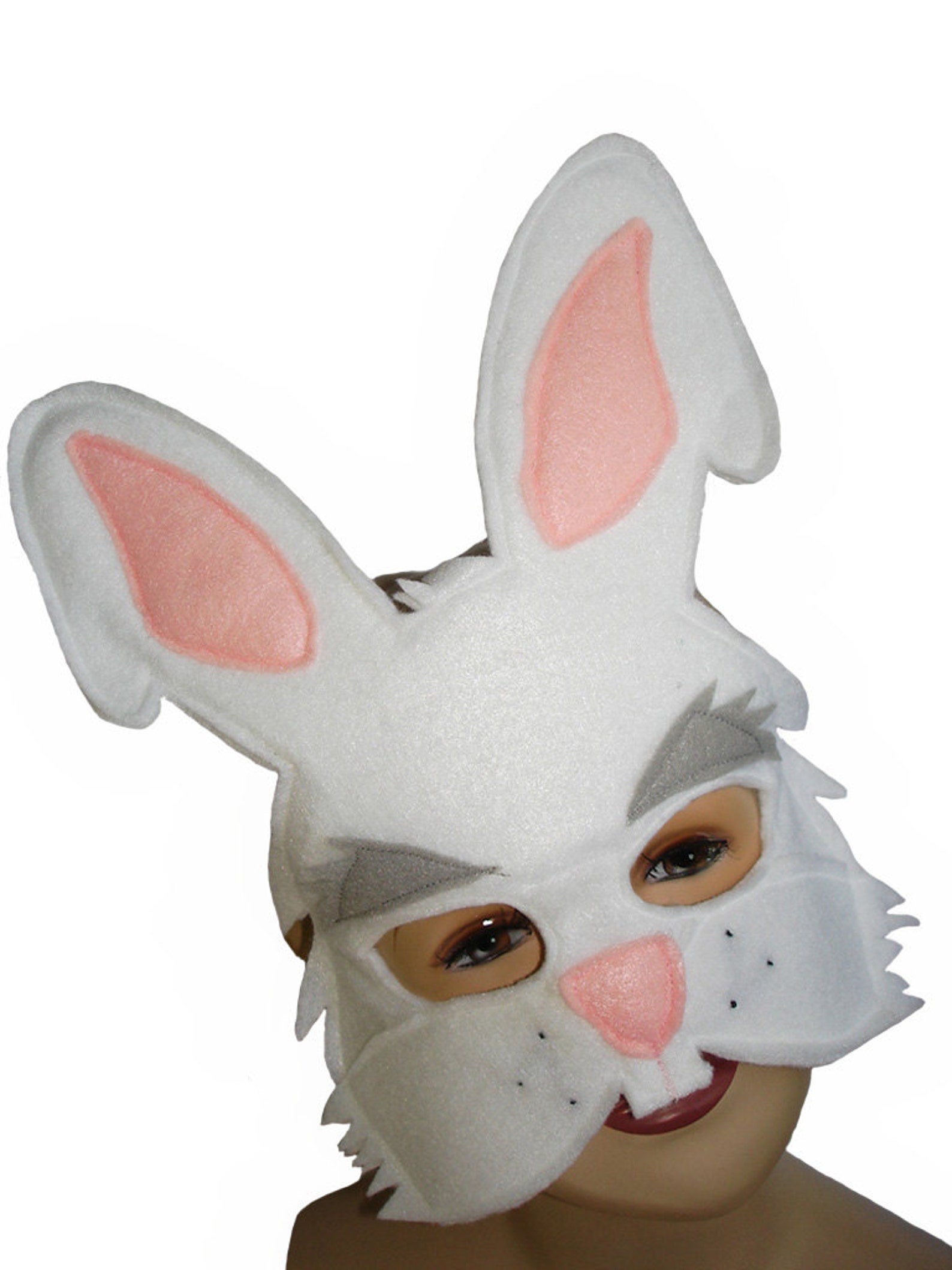 Children's Animal White RABBIT Felt Mask | Etsy