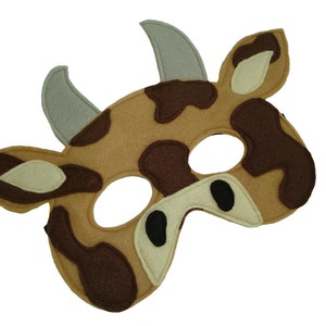 Children's Brown COW Farm Animal Felt Mask - Etsy