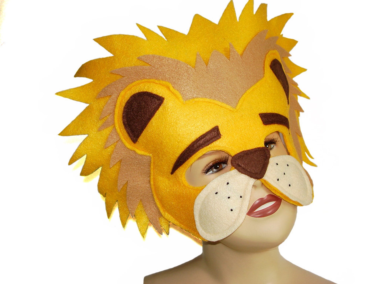 Children's Safari Animal LION Felt Mask - Etsy