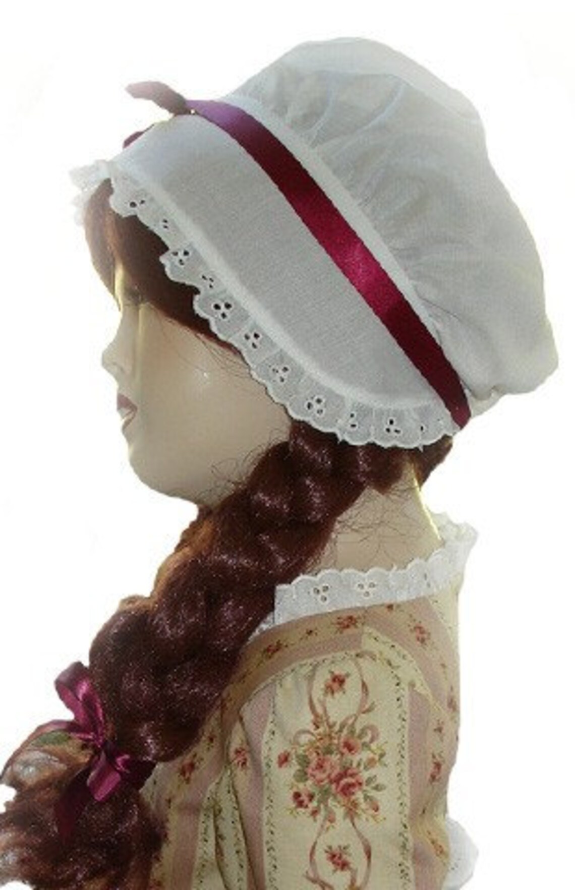 Custom Made Traditional WHITE Colonial Round Eared Cap for Girls - Etsy