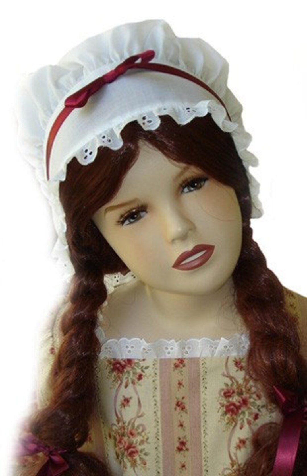 Custom Made Traditional WHITE Colonial Round Eared Cap for - Etsy