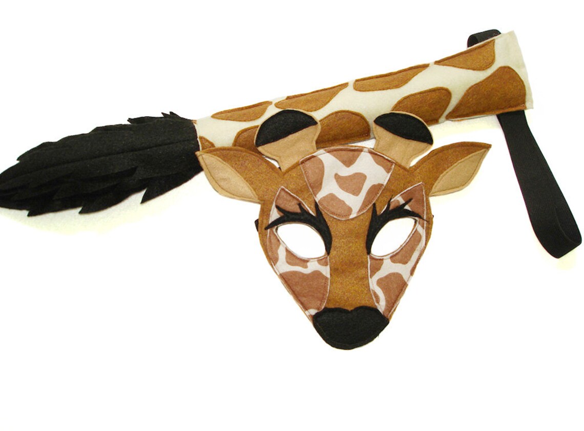 Children's Safari Animal GIRAFFE Felt Mask and Tail Set - Etsy
