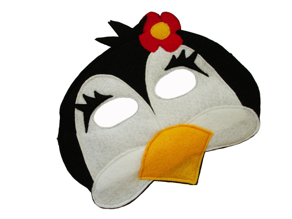 Children's PENGUIN Animal Felt Mask for Girls | Etsy