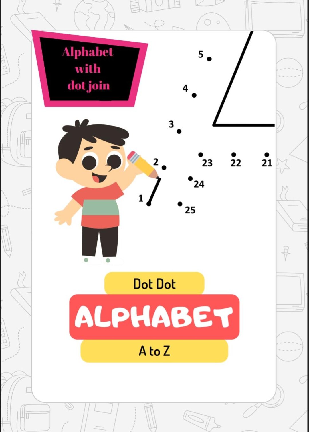 DOT Dot Alphabet. I'm Learning the Alphabet. 30 Page - Etsy