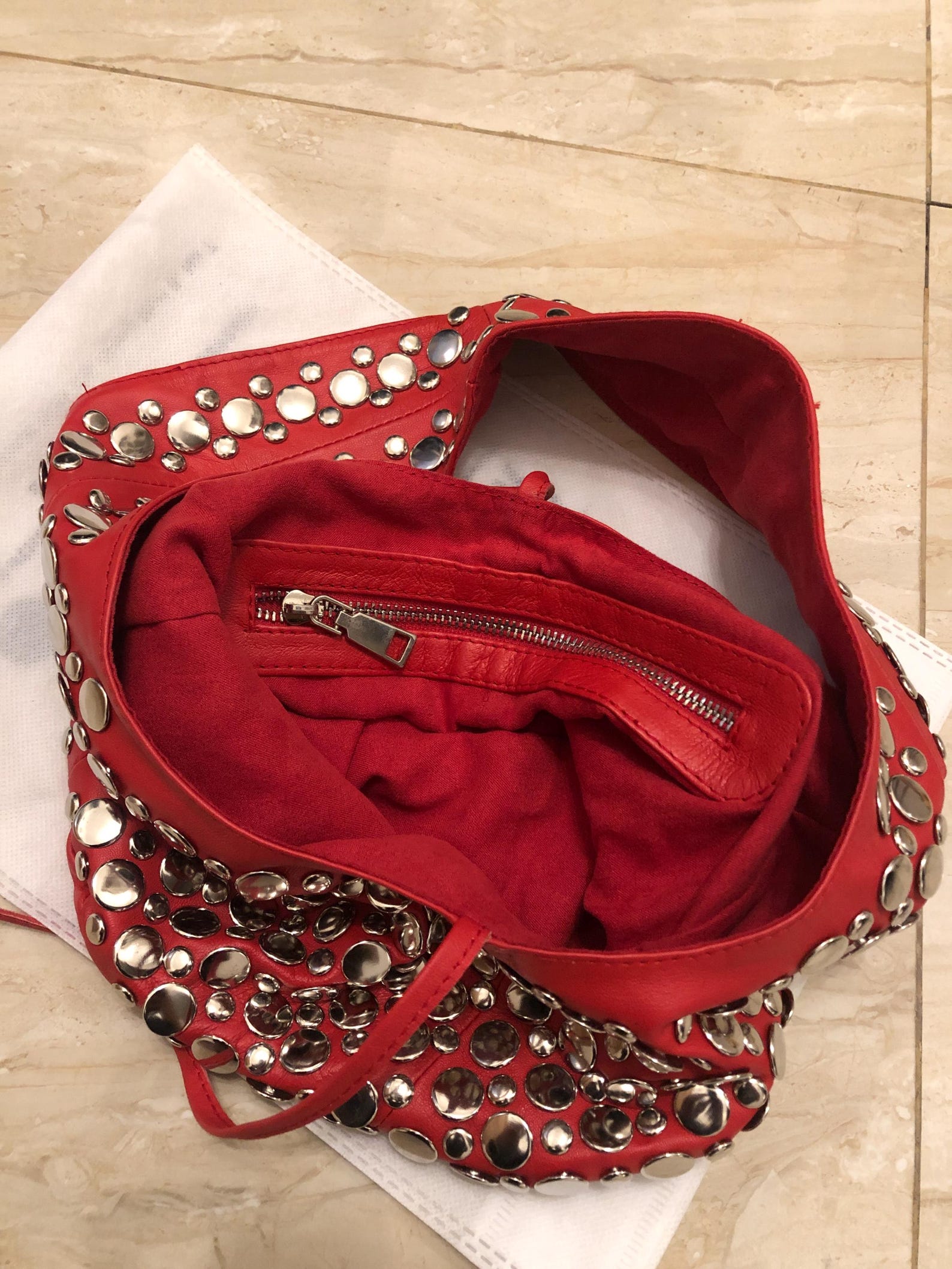 Studded Bag Red Small Size - Etsy