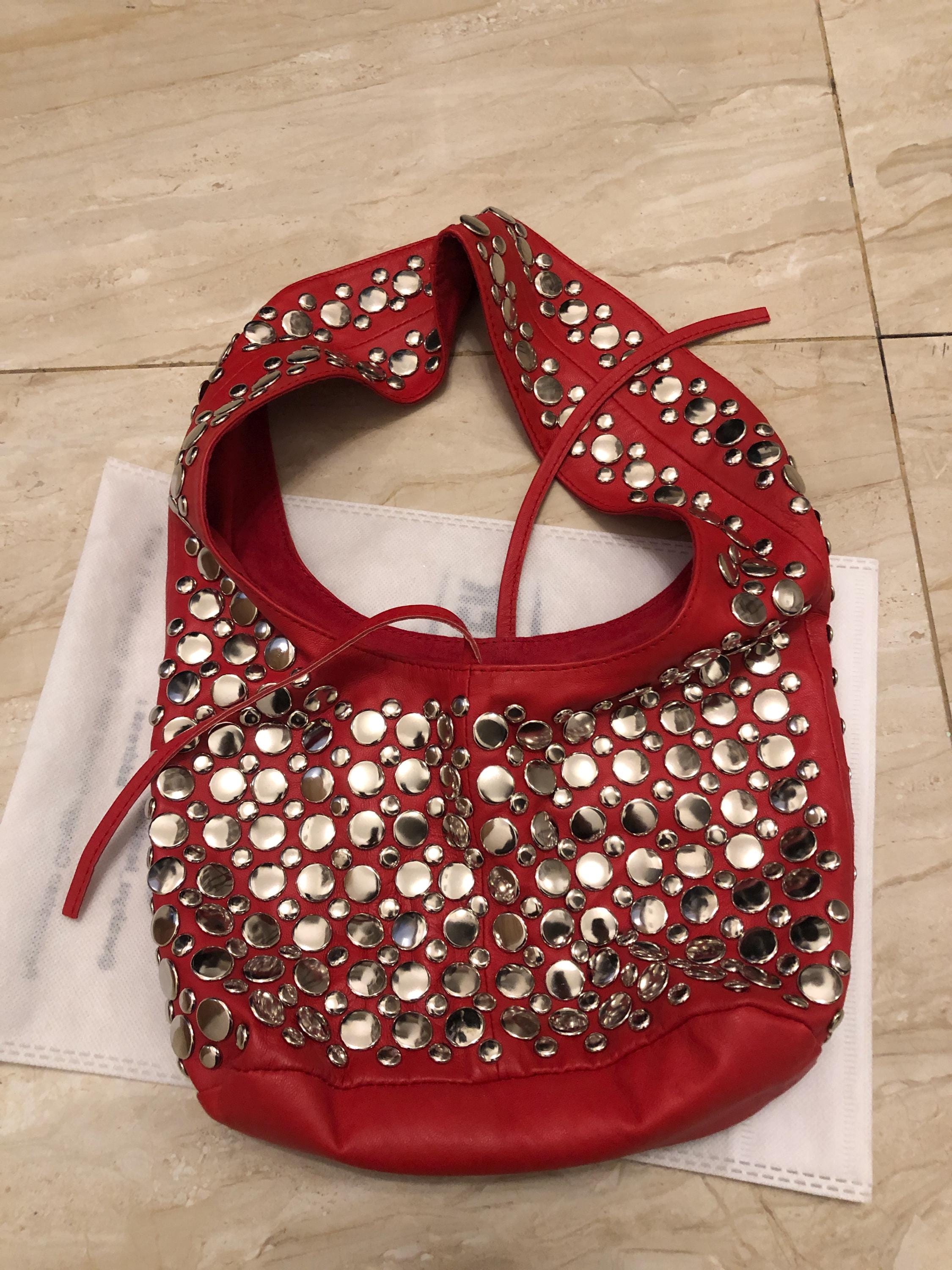 Studded Bag Red Small Size - Etsy