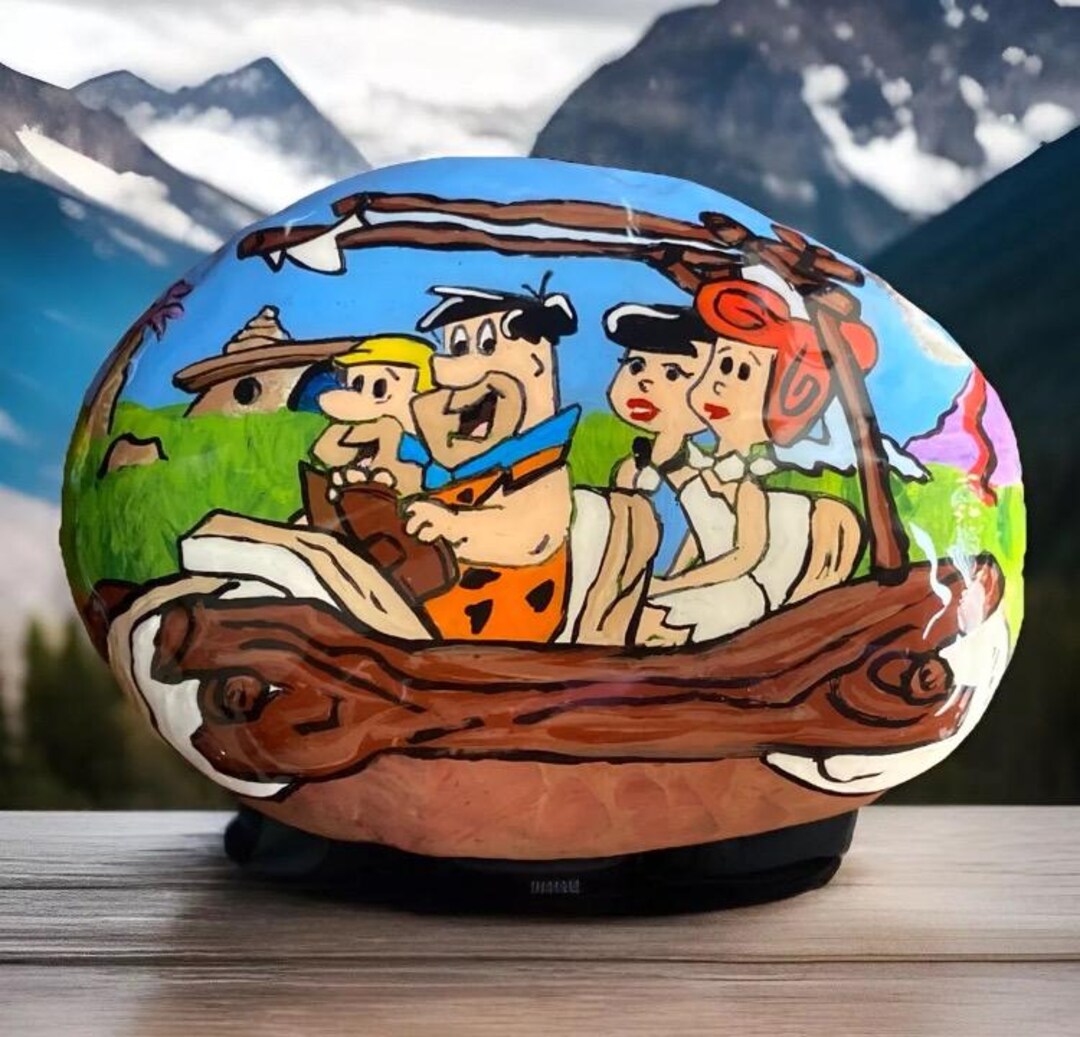 Hand Painted Flintstones Rock - Etsy