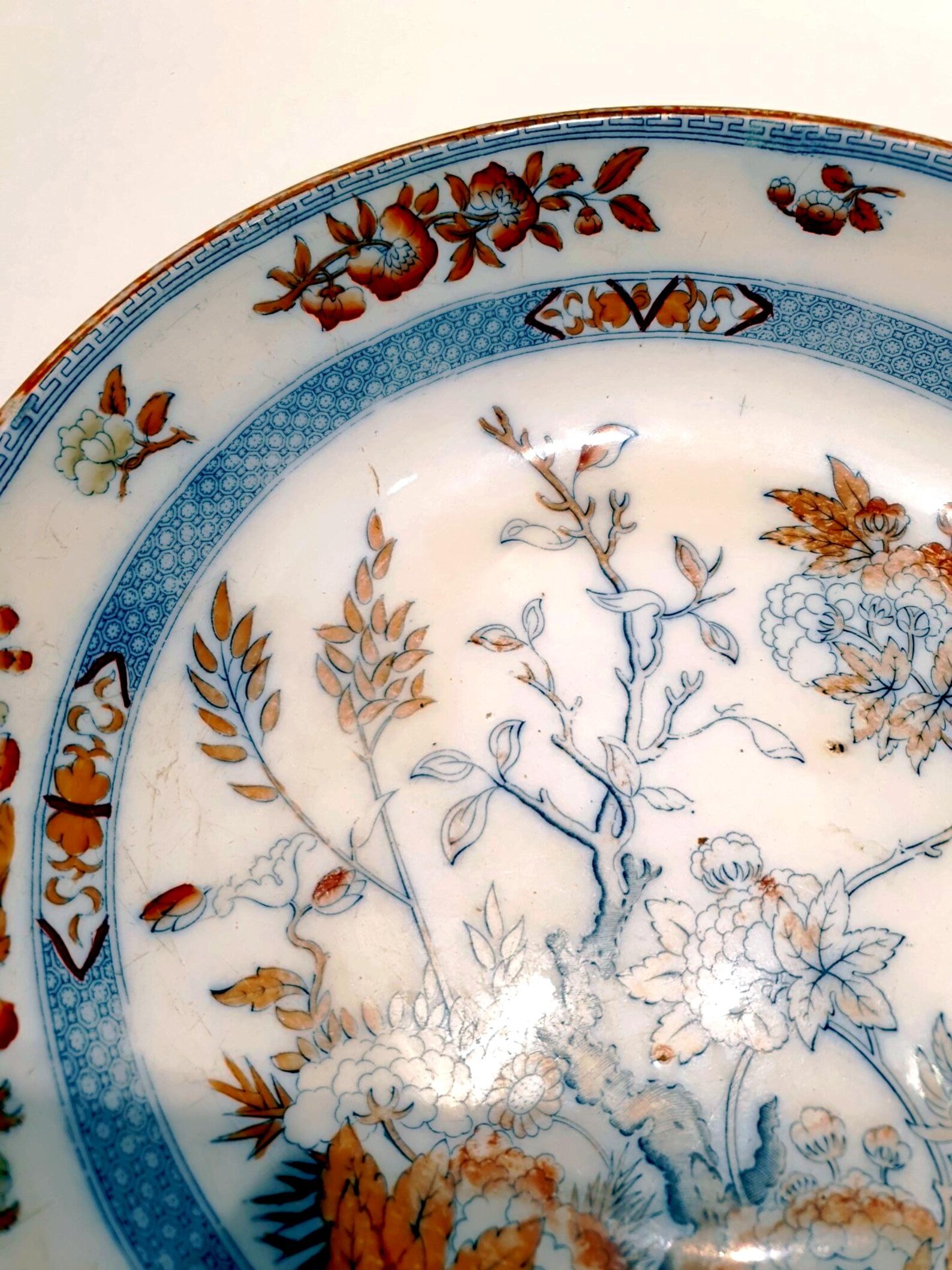 Origineel 1888 Petrus Regout Cedra-decor 32 cm/12,59 inch vintage bord ...