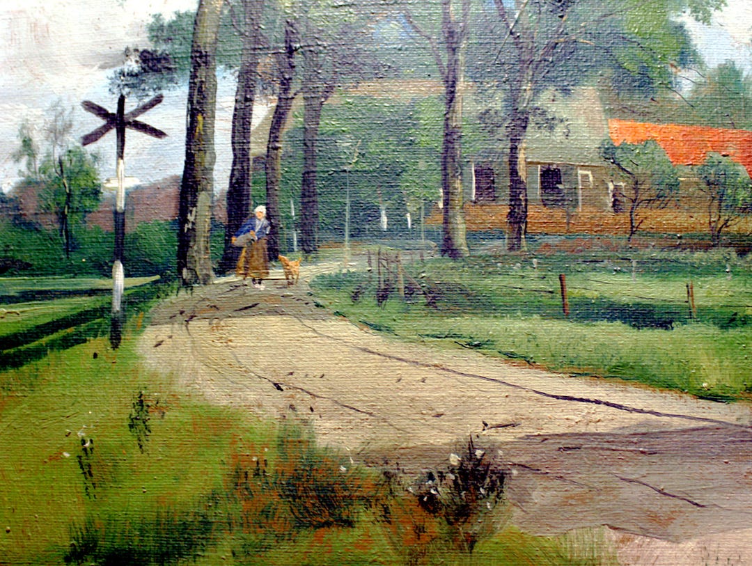 Dutch Farm Oil Painting: F.A. Van Oostveen Realism Art - Etsy