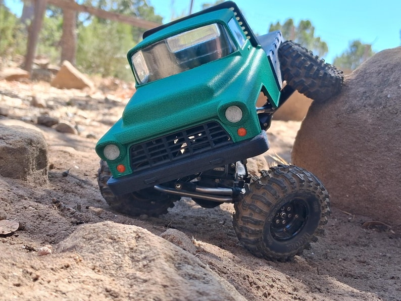 Axial SCX24 RC Truck Body Shell Green Chevy 3800 1955 Flatbed Fits C10 ...