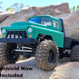 Axial SCX24 RC Truck Body Shell Green Chevy 3800 1955 Flatbed Fits C10 ...