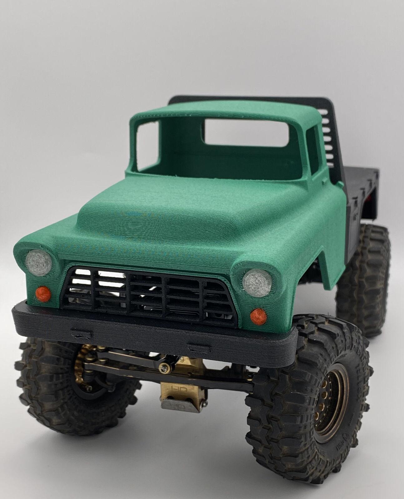 Axial SCX24 RC Truck Body Shell Green Chevy3800 1955 Flatbed LED ...