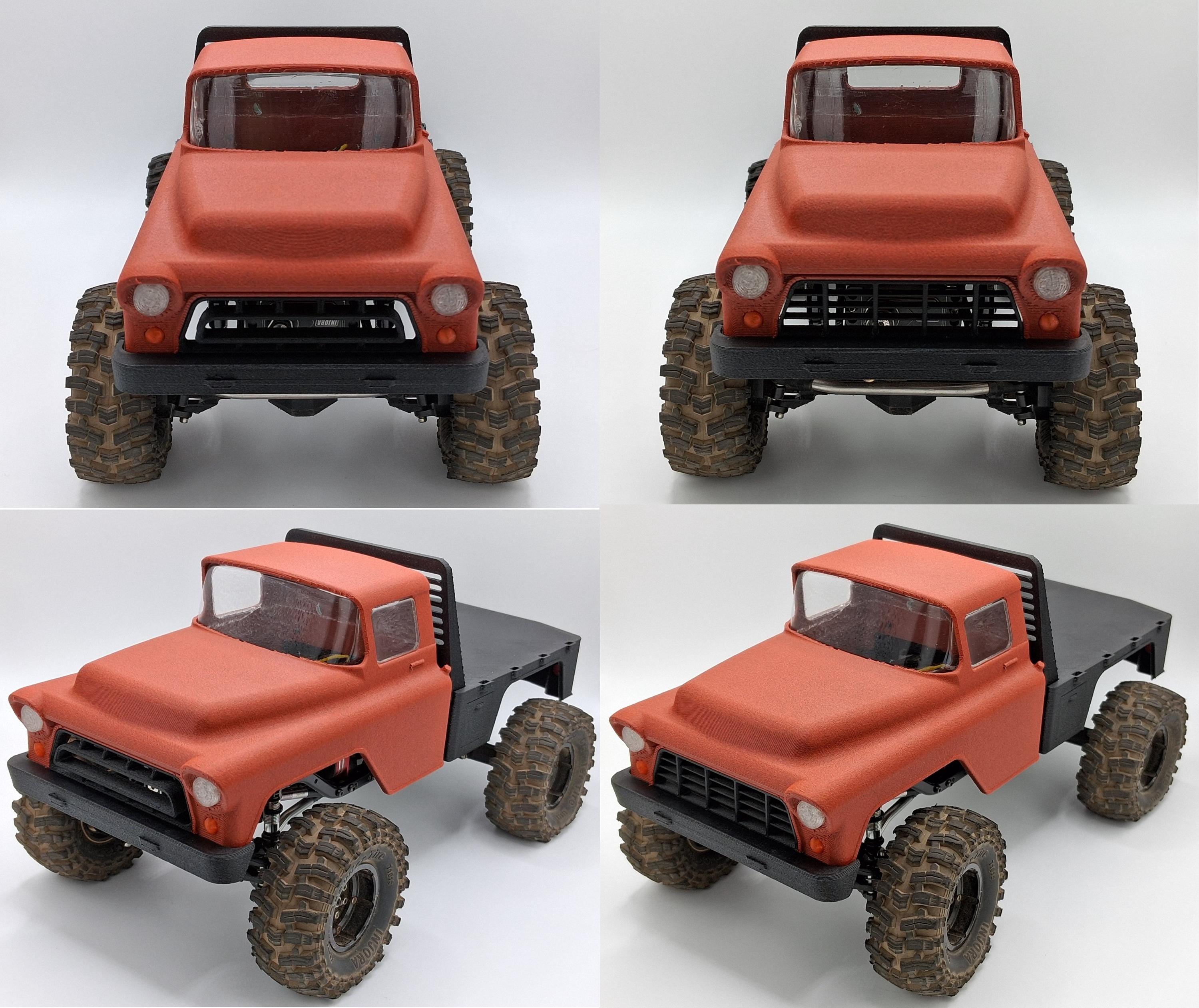 Axial SCX24 RC Truck Body Shell Red Chevy 3800 1955 Flatbed Fits C10 ...