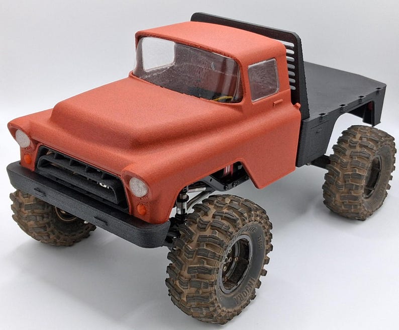 Axial SCX24 RC Truck Body Shell Red Chevy 3800 1955 Flatbed Fits C10 ...