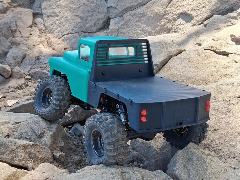 Axial SCX24 RC Truck Body Shell Green Chevy 3800 1955 Flatbed Fits C10 ...