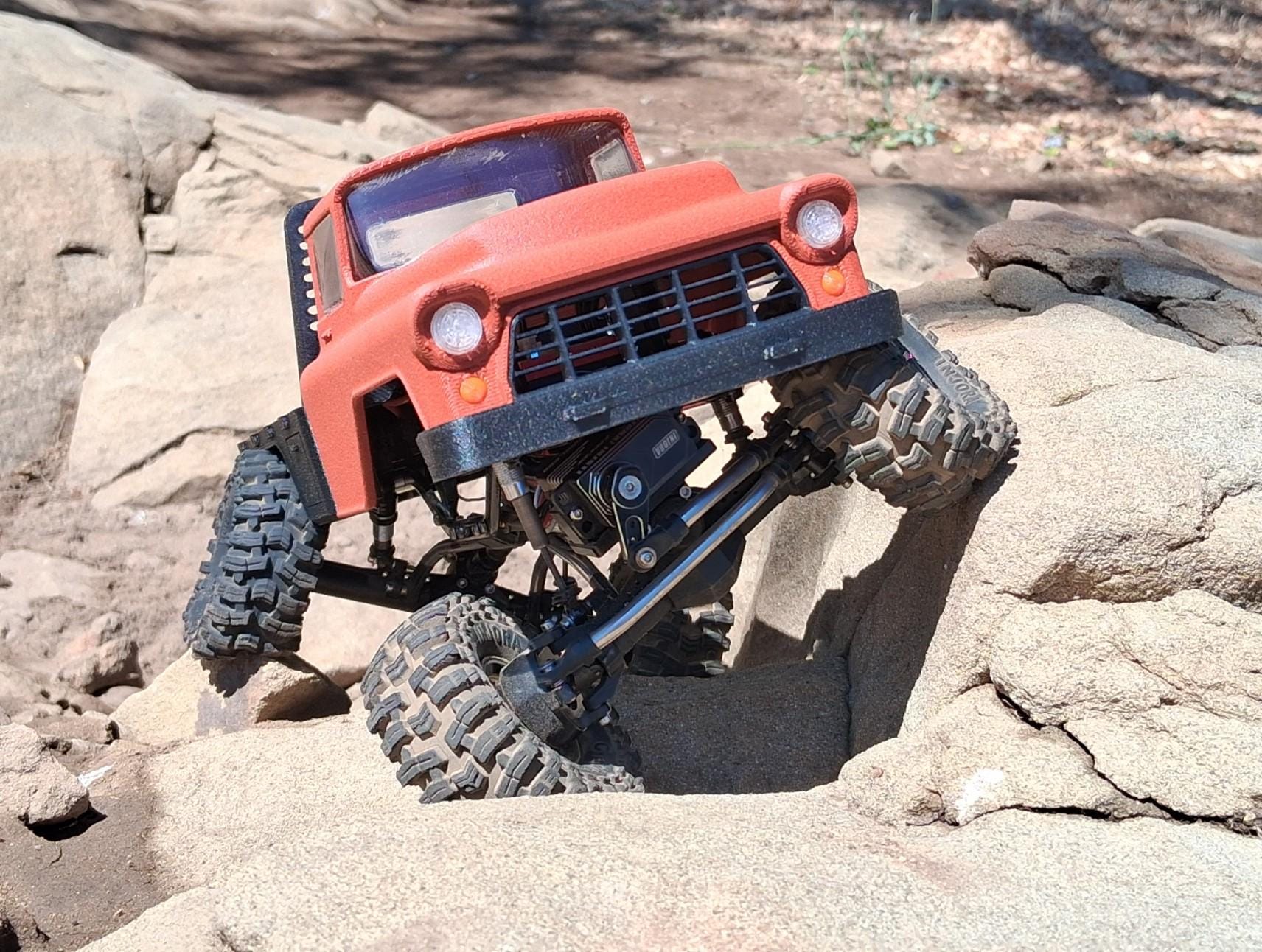 Axial SCX24 RC Truck Body Shell Red Chevy 3800 1955 Flatbed Fits C10 ...