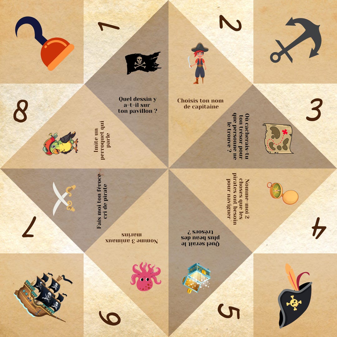 Printable Games With Ocean and Pirate Theme - Etsy