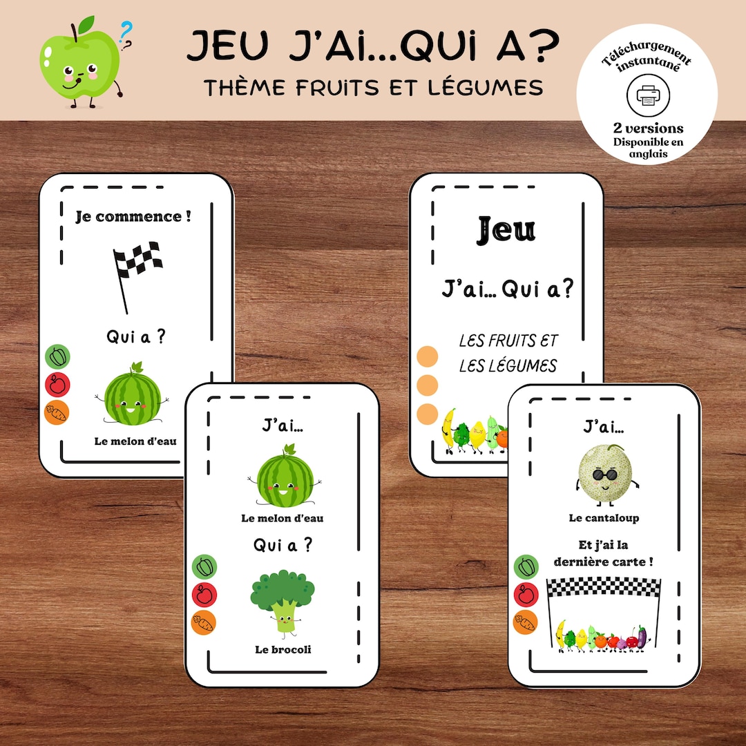 Game I Have...who Has? Fruits and Vegetables Theme - Etsy