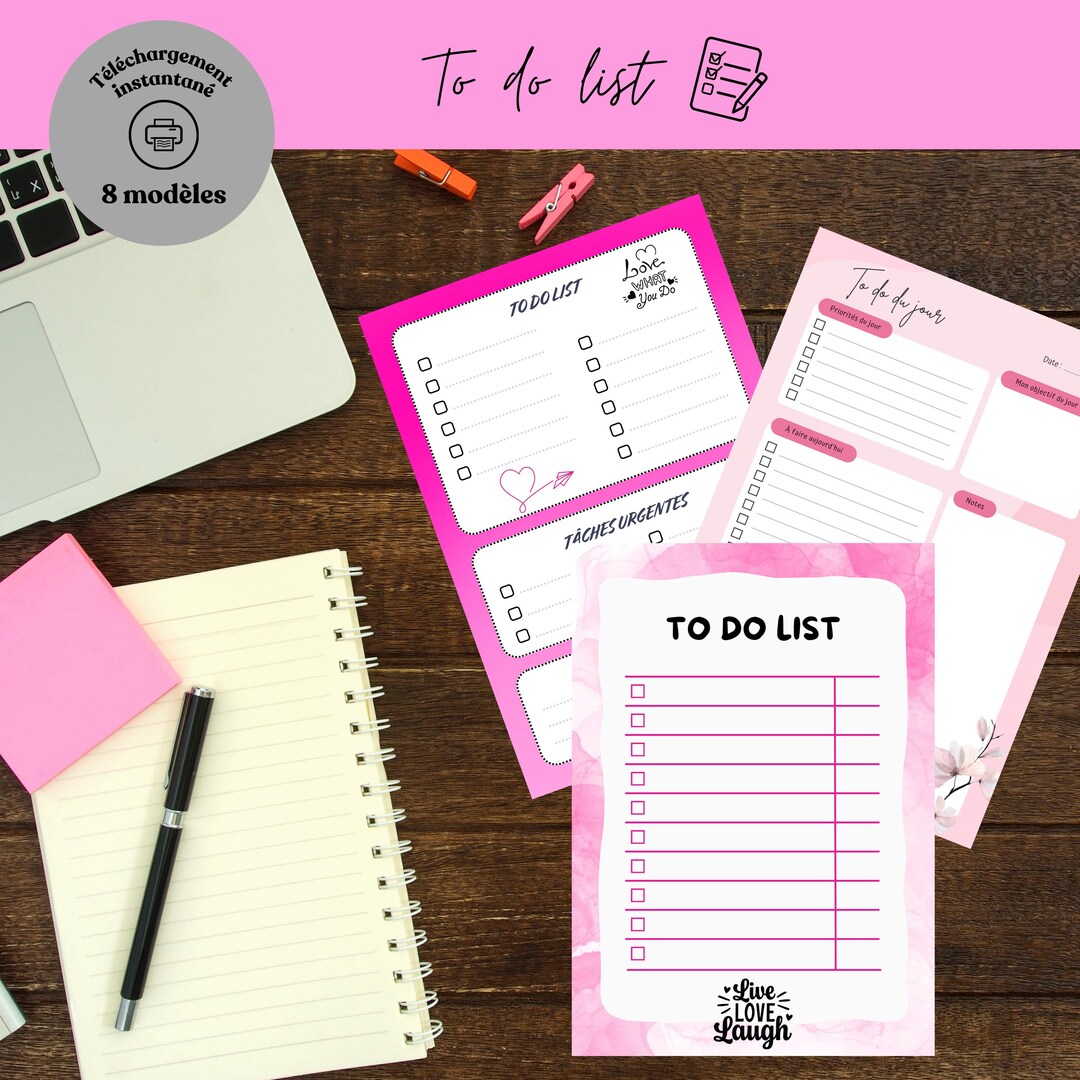 Printable To-do List, Pink Theme - Etsy