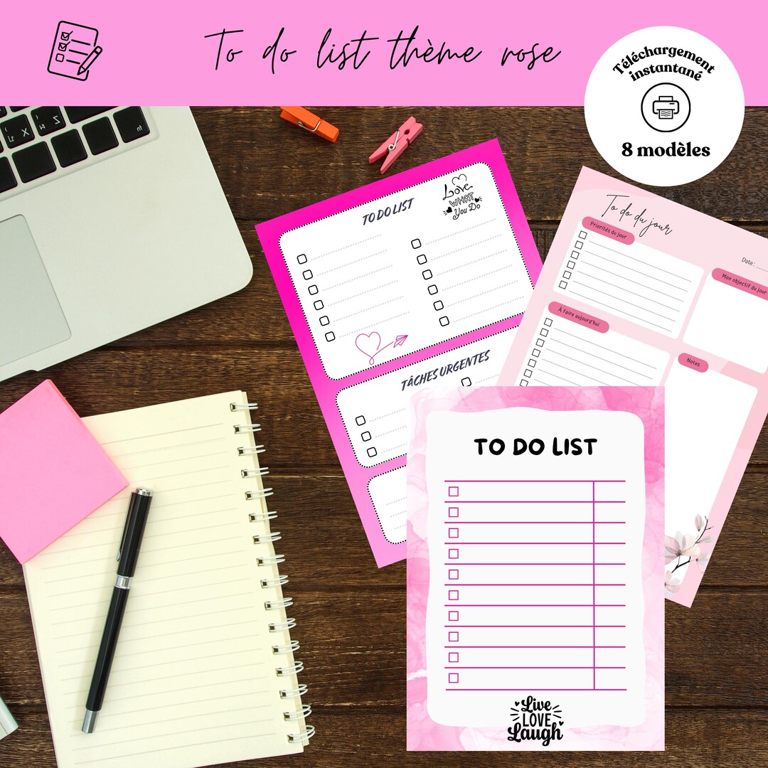 Printable To-do List, Pink Theme - Etsy