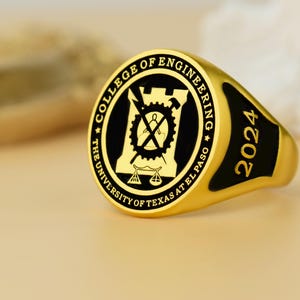 Personalized College of Engineering Signet Ring – Graduation Gift 2024 ...