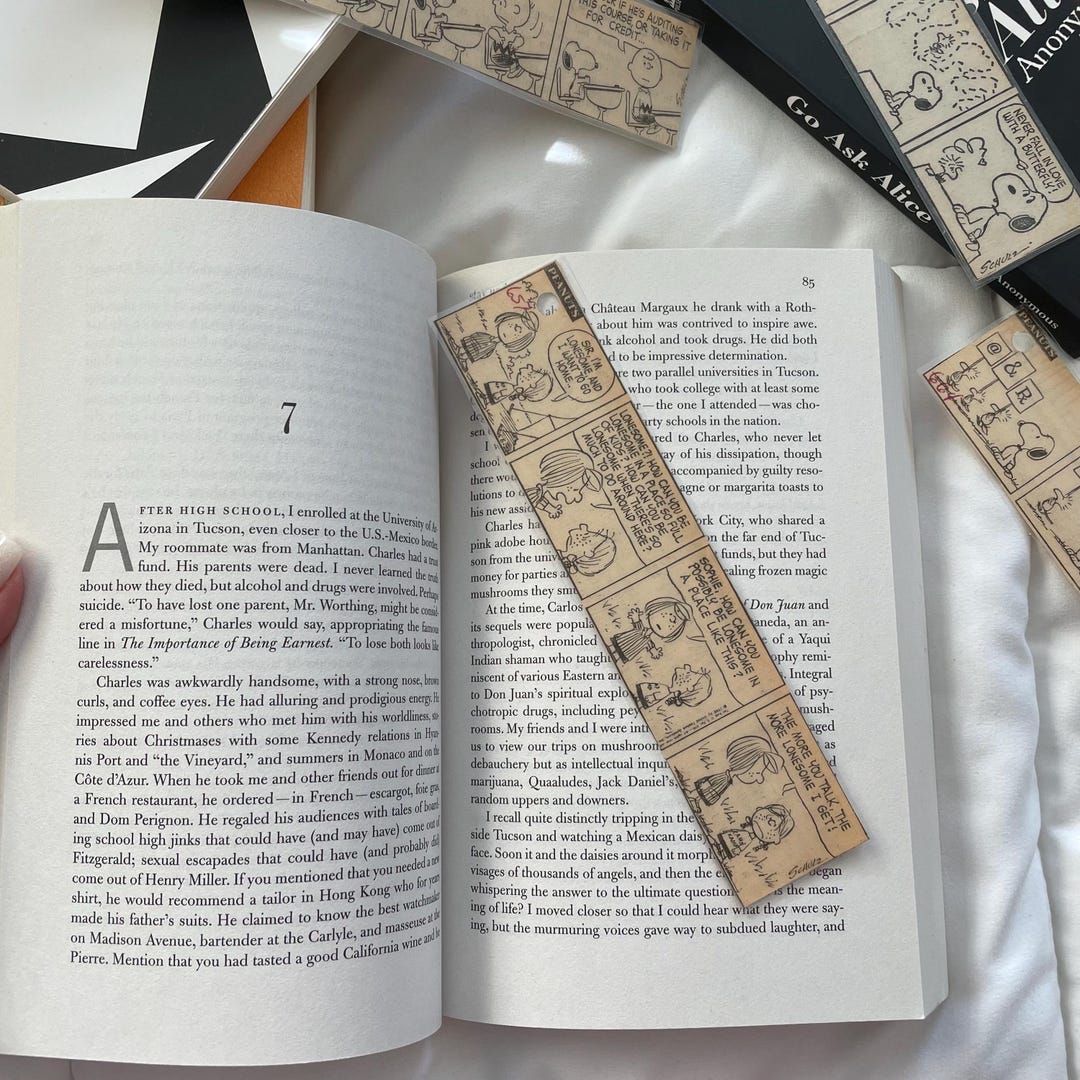 Handmade Peanuts Snoopy Bookmarks – Vintage Newspaper & Durable - Etsy